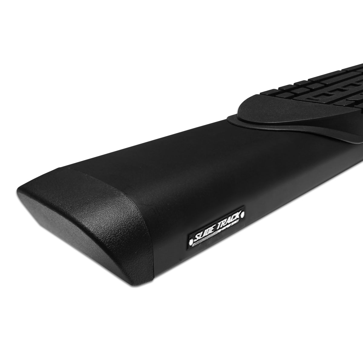 5in Oval Style Slide Track Running Boards - Black Textured Aluminum ...